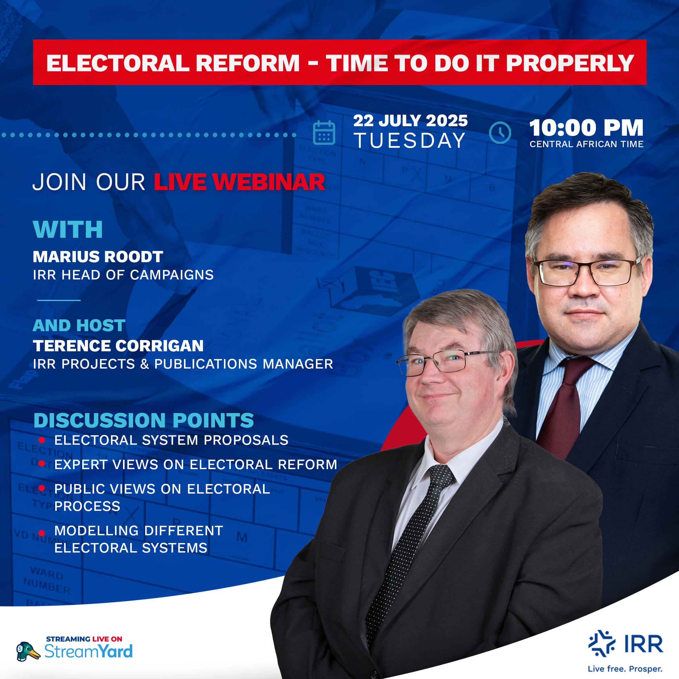 IRR Webinar: Electoral reform - Time to do it properly — Institute of Race Relations